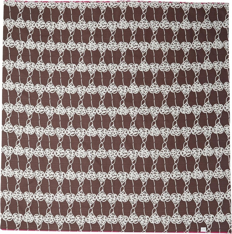 Musumi Isa pattern furoshiki heart kazura rose pink/marron brown double ...