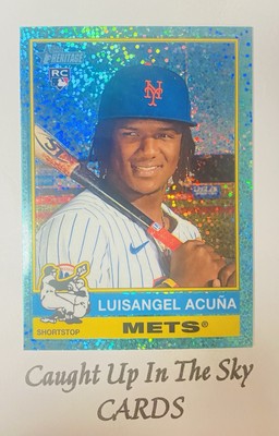 2025 Topps Heritage Luisangel Acuna RC Aqua Sparkle SP Mets Fat Pack ...