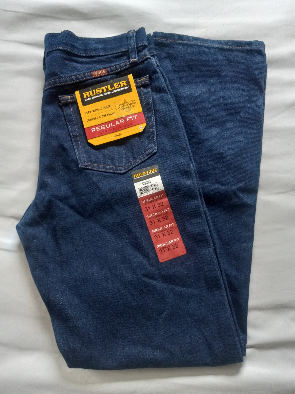 Men's Rustler by Wrangler Classic Regular Fit Straight Leg Jeans 31x32 ...