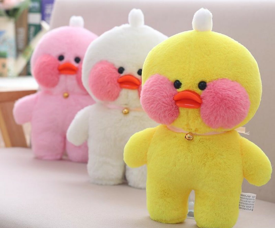 Cafe Mimi Duck Lalafanfan_20cm_White/Pink/Yellow_INS Kawaii Plush ...