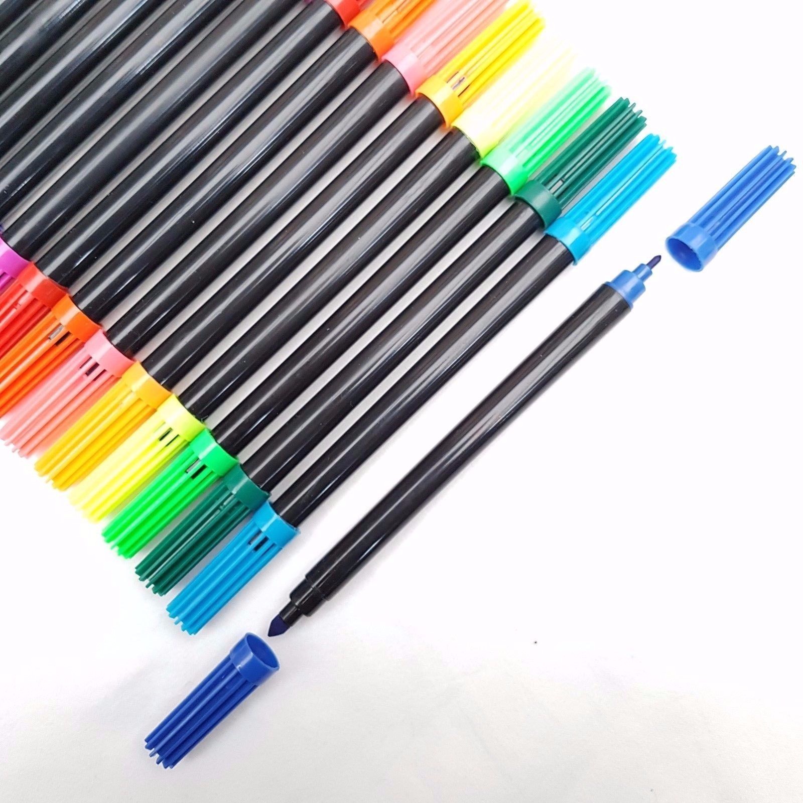 12pcs Dual Tip Double Ended Felt Tipped Pens Fine/Thin Thick Duel ...