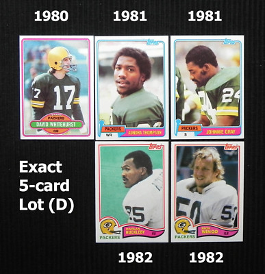 Green Bay Packers 1980-1981-1981-1982-1982 Topps Exact (5) Card Lot (D ...