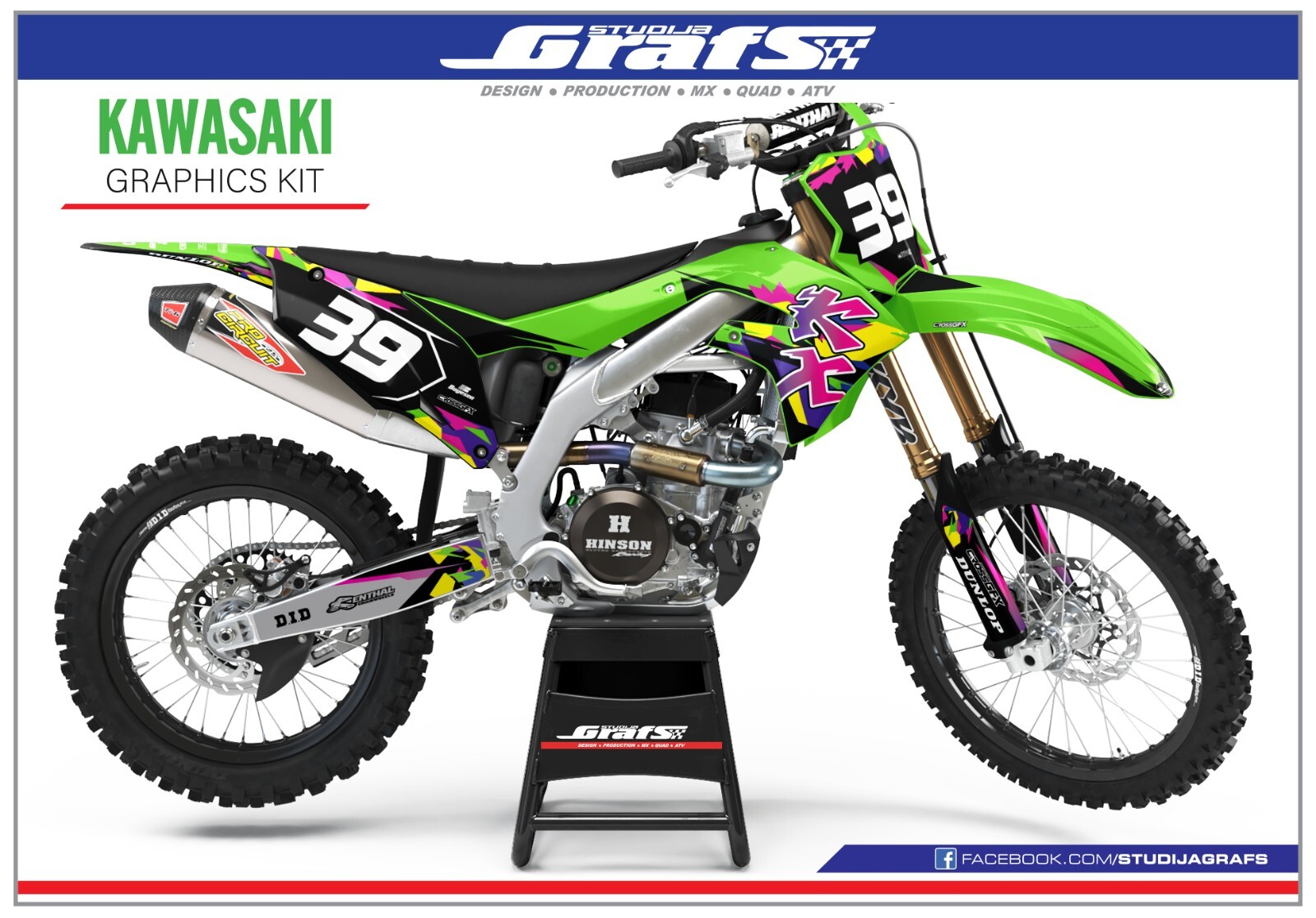 2021 2022 2023 2024 KX 250 F Graphics Kit KAWASAKI KX250F KXF 250 ...