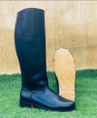 WW2 GERMAN OFFICER LEATHER BOOTS, MEN'S BLACK RIDING BOOTS - All Size ...