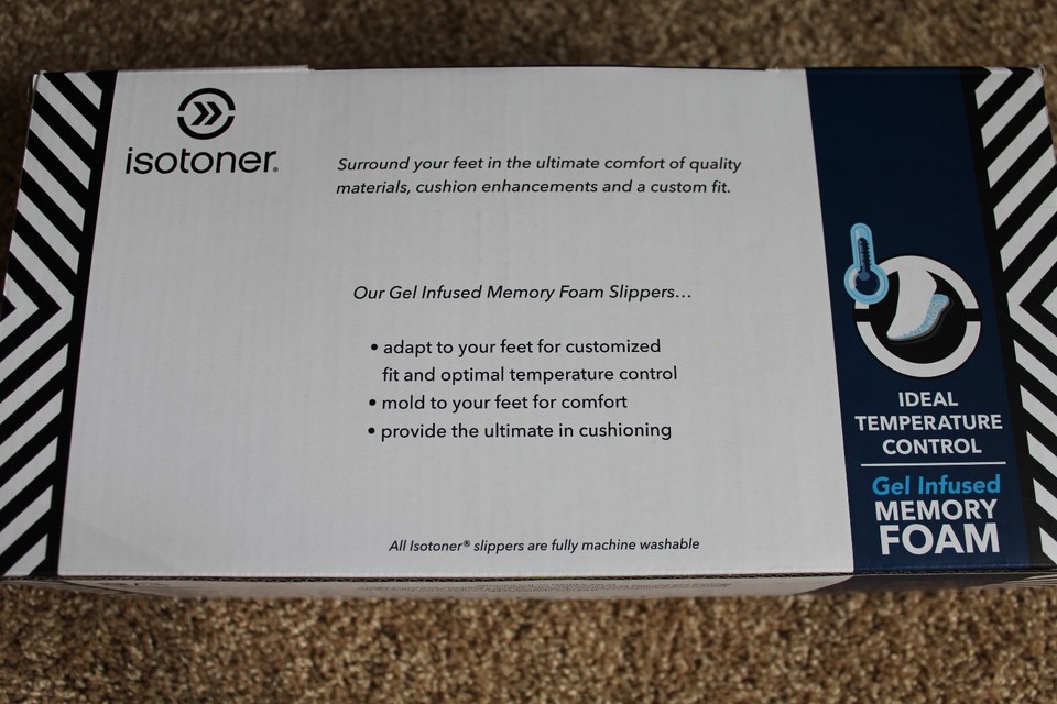 Men's isotoner Gel Infused Memory Foam Slippers Large 9.5-10.5 | eBay