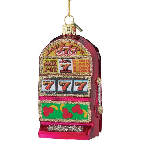 Kurt Adler 3.5 Inch Glass Slot Machine Ornament Multi Color Christmas ...