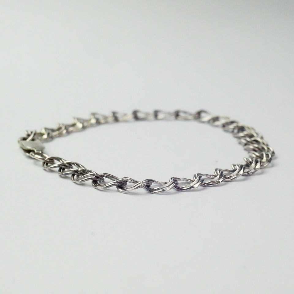 Prochain Sterling Silver Parallelo Double Link Chain Bracelet 7.5” 7 ...