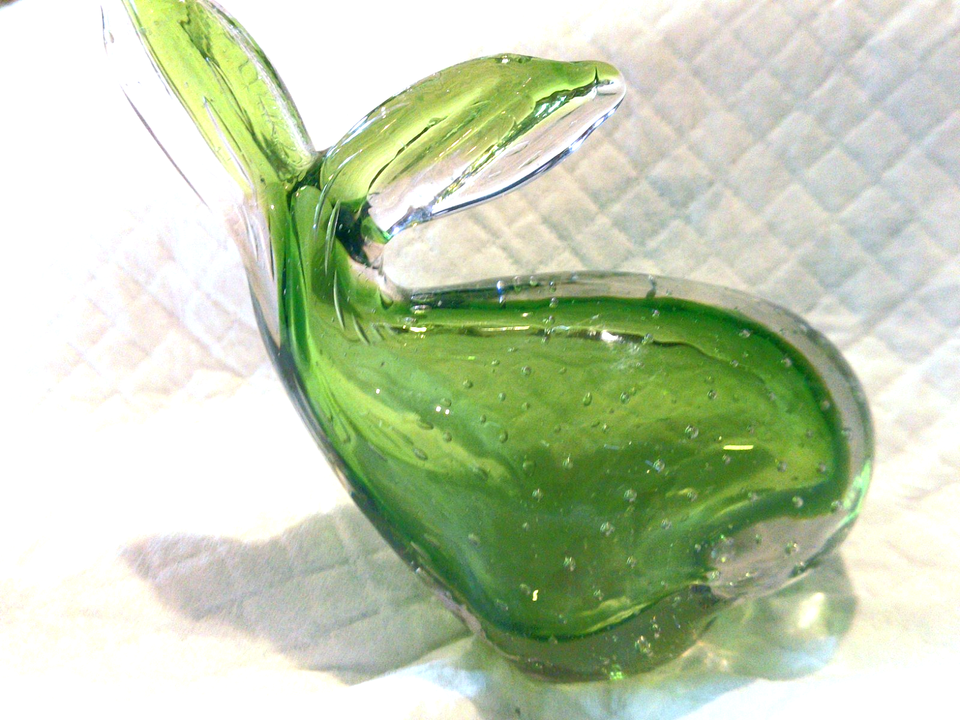 Beautiful Green Hand Blown Glass Whale Paper Weight ( please read ) | eBay