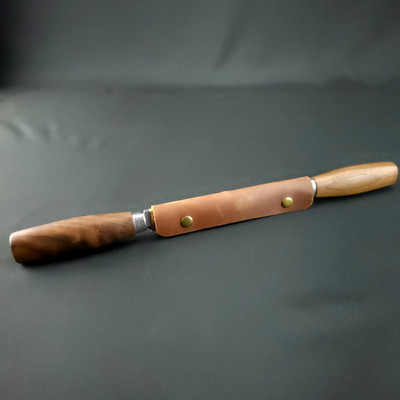 Straight Draw Knife 5.75" SK5 Blade Woodworking Tool, Leather Sheath ...