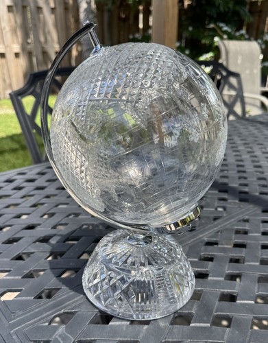 Waterford Crystal World Globe Small 11 x 7” Shape Rare! Beautiful ...