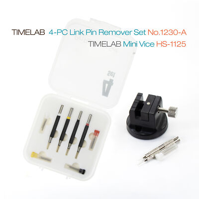 Timelab Watch Band Strap Link 4-PC Pin Remover Set Mini Clamp Vice Vise ...