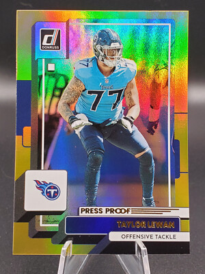Taylor Lewan Tennessee Titans 2022 Donruss Gold Holo Press Proof ...