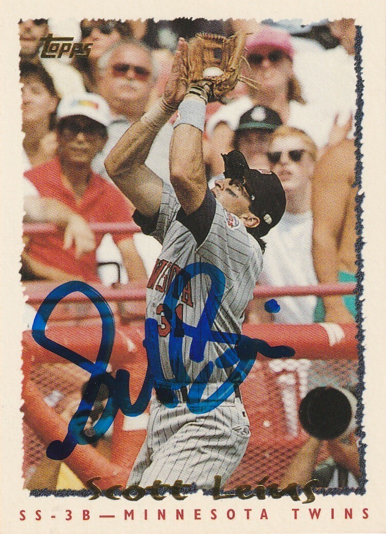 SCOTT LEIUS MINNESOTA TWINS SIGNED 1995 TOPPS CARD #573 | eBay