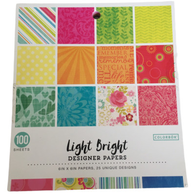 Colorbok Light Bright Paper Pad 6x 6 in Scrapbooking Craft Colorful ...