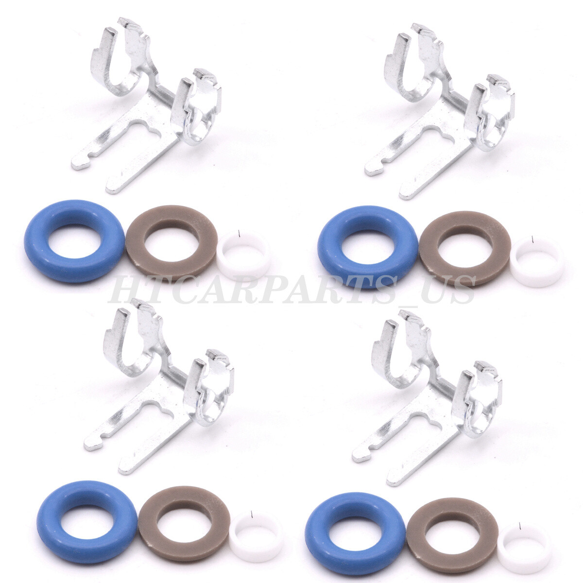 4X Fuel Injector Seal O-ring Kit & Retainer A2710720043 For Mercedes ...