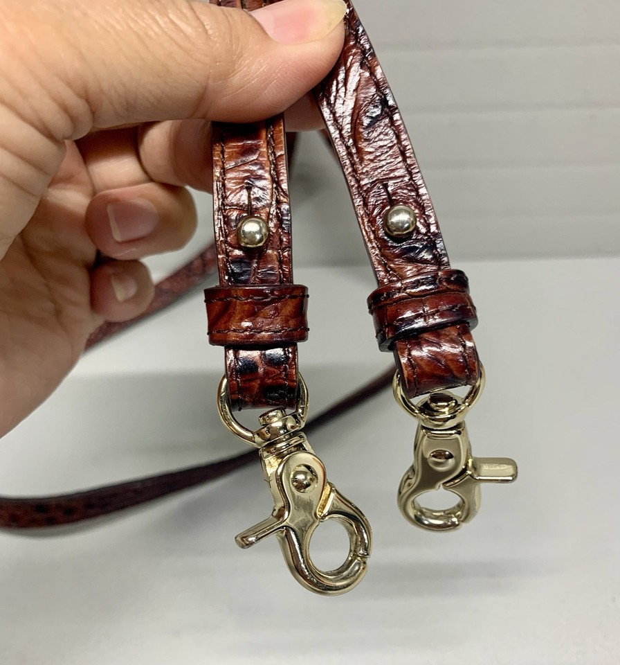 Brahmin REPLACEMENT Crosabody STRAP Croc Print Burgundy/brown~VERY GOOD ...