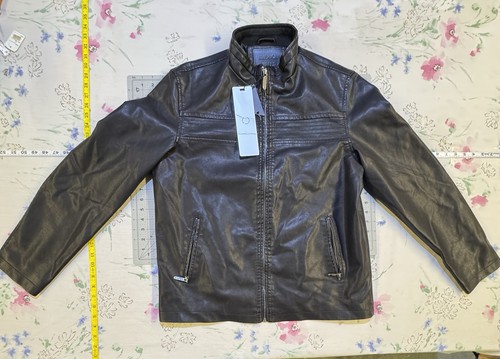 American Breed Men’s Vegan Leather Jacket Moto Cafe Racer Black Size L ...