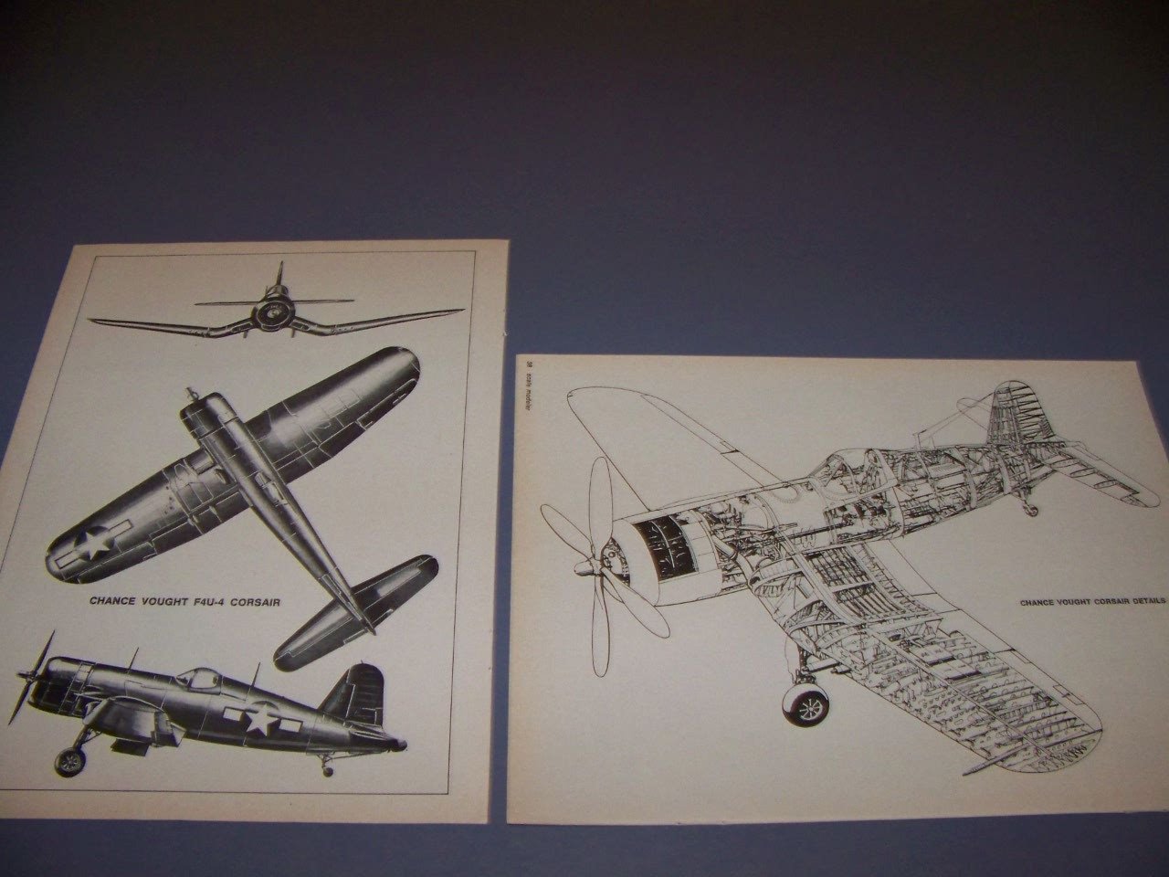 VINTAGE..VOUGHT F4U-4 CORSAIR ..CUTAWAY/3-VIEWS..RARE! (301A) | eBay