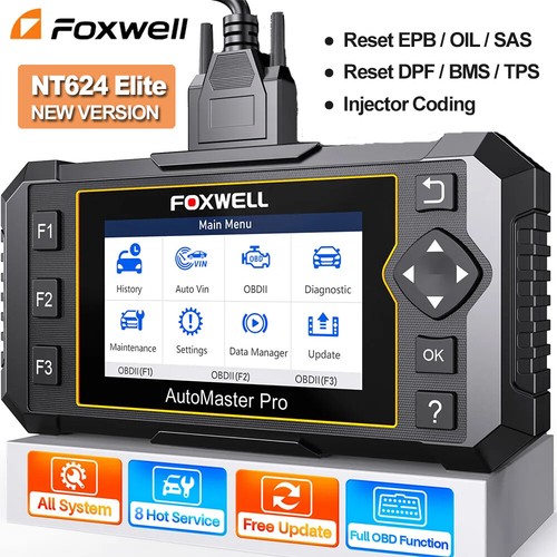 FOXWELL NT624 Elite All System Car Diagnostic Scan Tool OBD2 Scanner ...