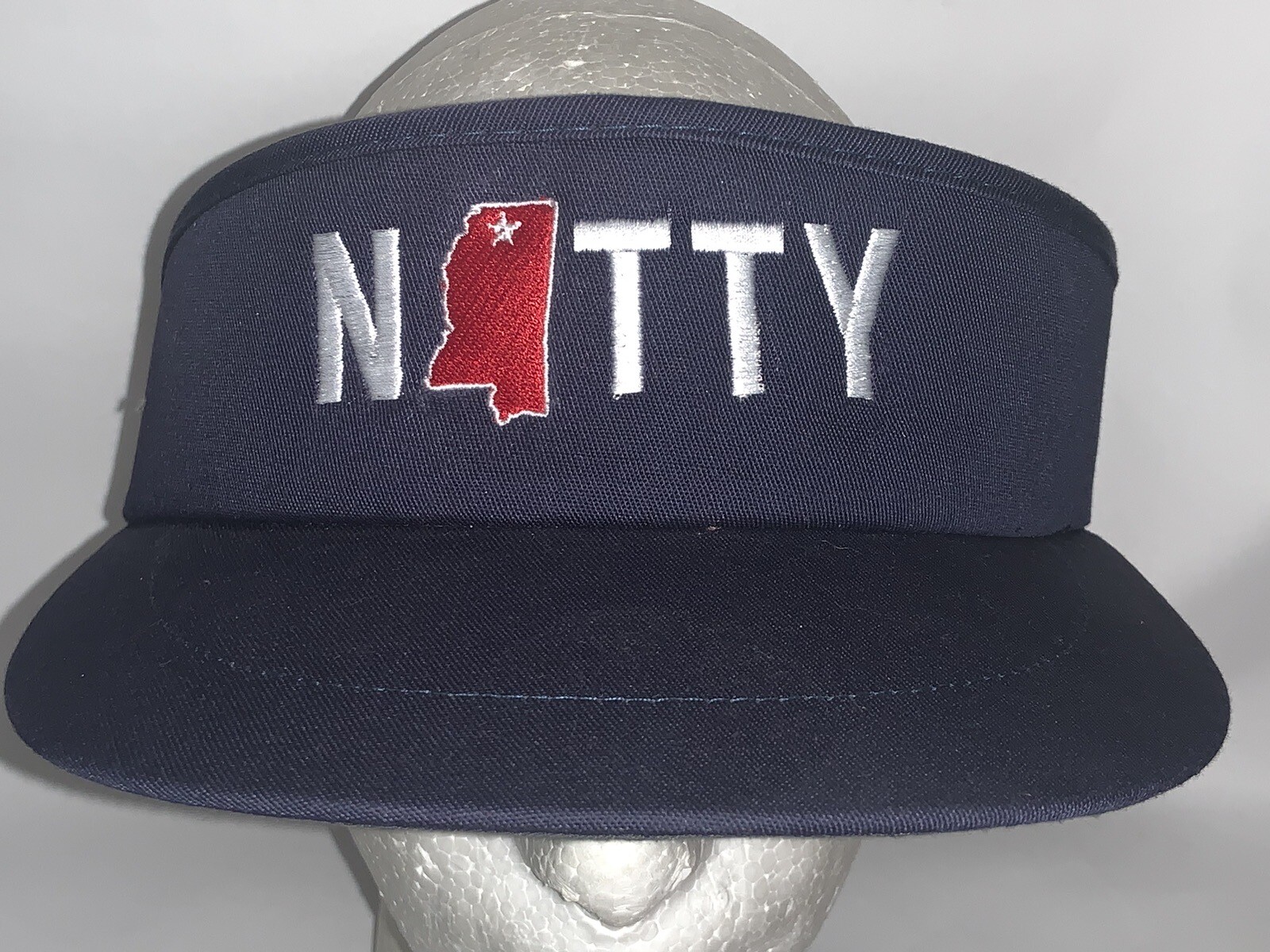 NATTY MISSISSIPPI VISOR HAT CAP ADJUSTABLE STRAPBACK WIDE BRIM VISOR ...