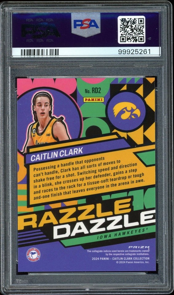2024 Panini Clark Coll Mosaic #RD2 RAZZLE DAZZLE ROOKIE Caitlin Clark ...
