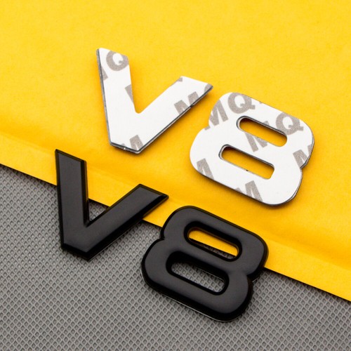 2x Metal Black V8 Engine Rear Trunk Badge Car Fender Racing Emblem ...