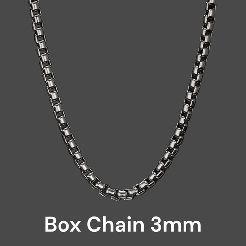 Stainless Steel Box Chain Necklace 3mm Hip Hop Jewelry Unisex 24" Women ...