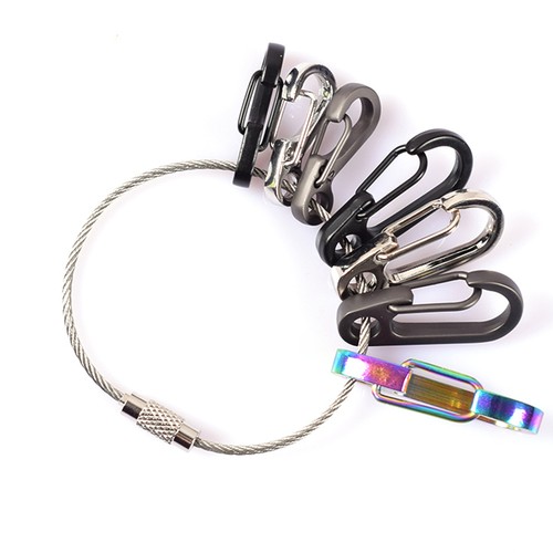 20PCS Stainless Steel EDC Aircraft Cable Wire Key Chain Ring Twist ...