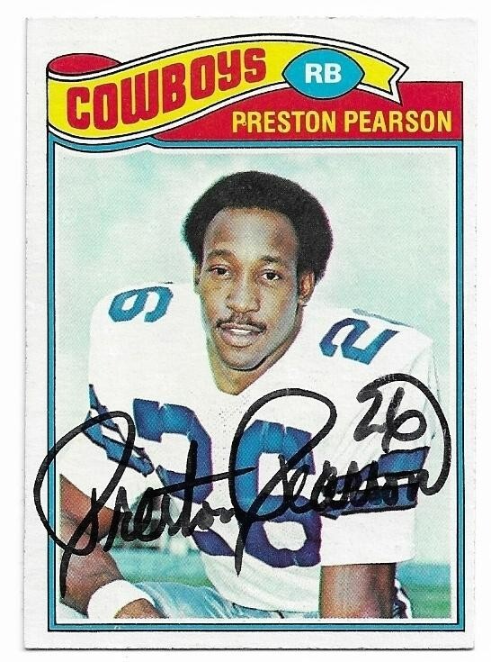 PRESTON PEARSON 1977 Topps Signed Autographed Football card #395 Dallas ...
