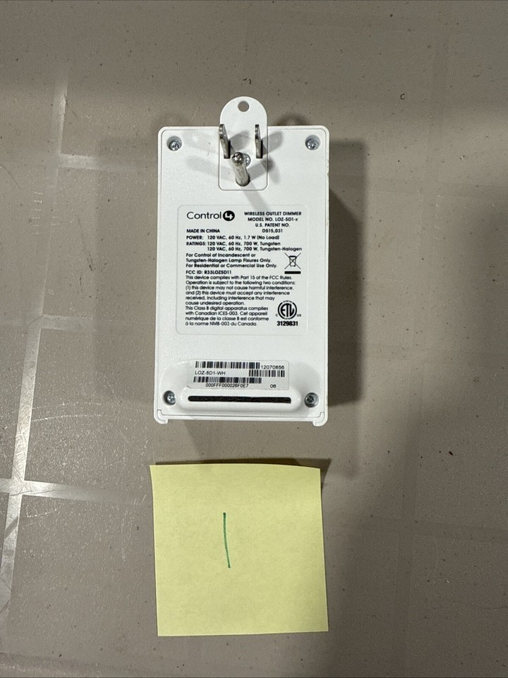 Control4 Control 4 Wireless Outlet Dimmer LOZ-5D1-W | eBay