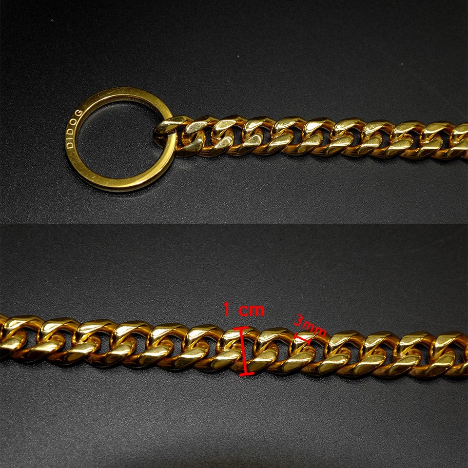 US Dog Show Collar Luxury Choke Chain for Doberman Large Silver Gold 45 ...