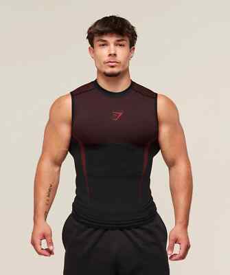 ⚫Gymshark Onyx 5.0 Tank - Black/Carmine Red - ALL SIZES 🔴 | eBay