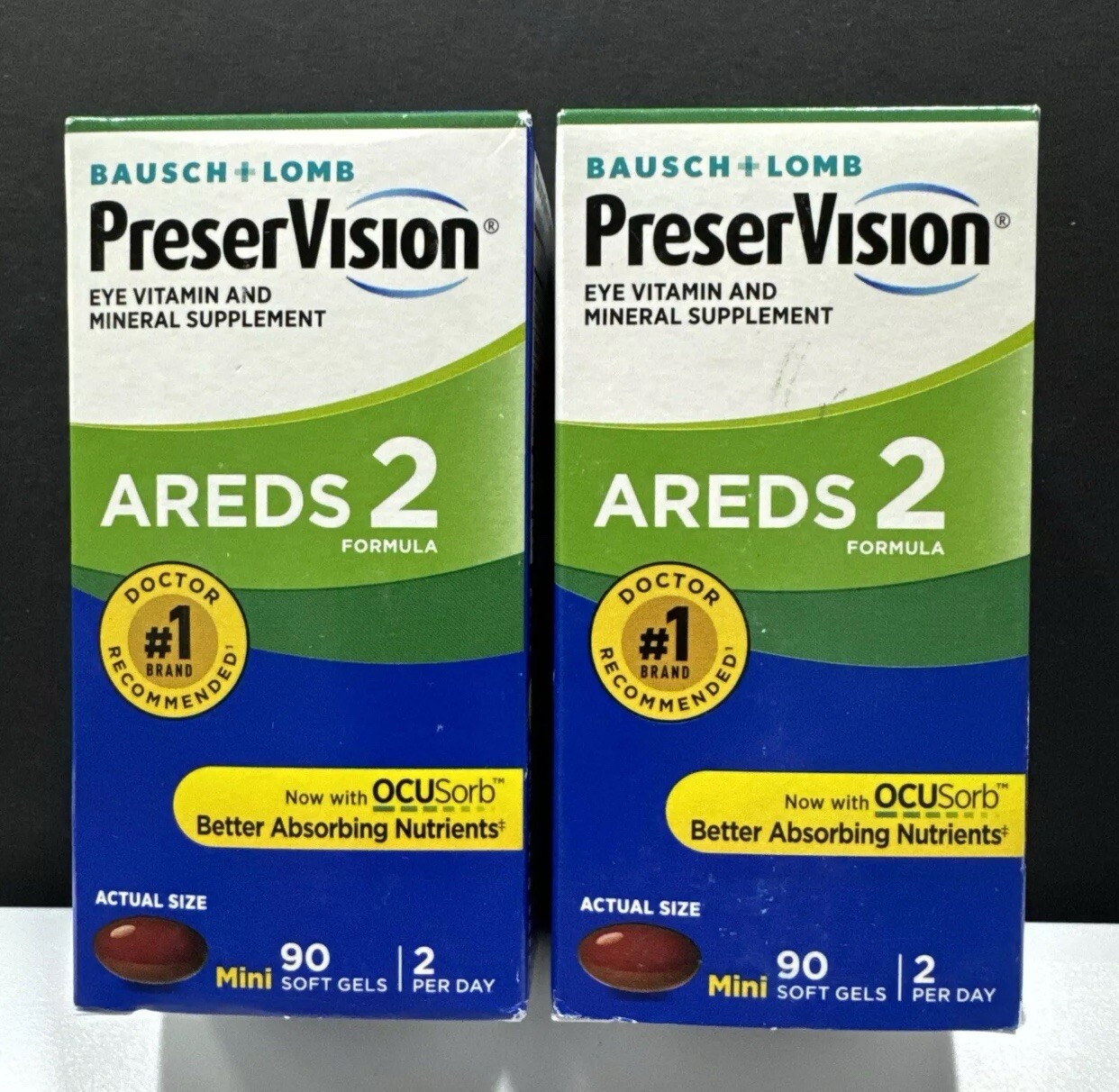 PreserVision Adreds 2. Soft Mini Gels 90 Count. 2 Pack EXP 02/25