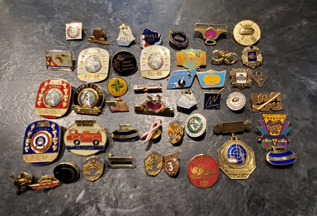 Vintage Metal hat lapel pins bulk lot Pins Sports, Clubs, Event Awards ...