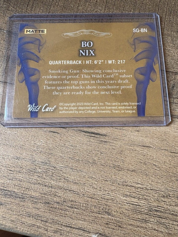 2023 Wild Card Matte Bo Nix /10 Smoking Guns Oregon Ducks Denver ...