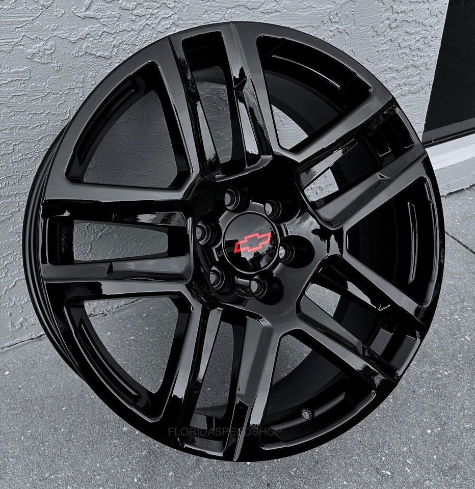 GLOSS BLACK TRAIL BOSS GEN 2 WHEELS 22x9" FITS: CHEVY 1999-2024 ...