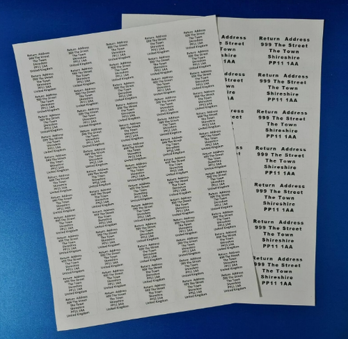 650 Return Address Label Personalised Self Adhesive Stickers. Free ...