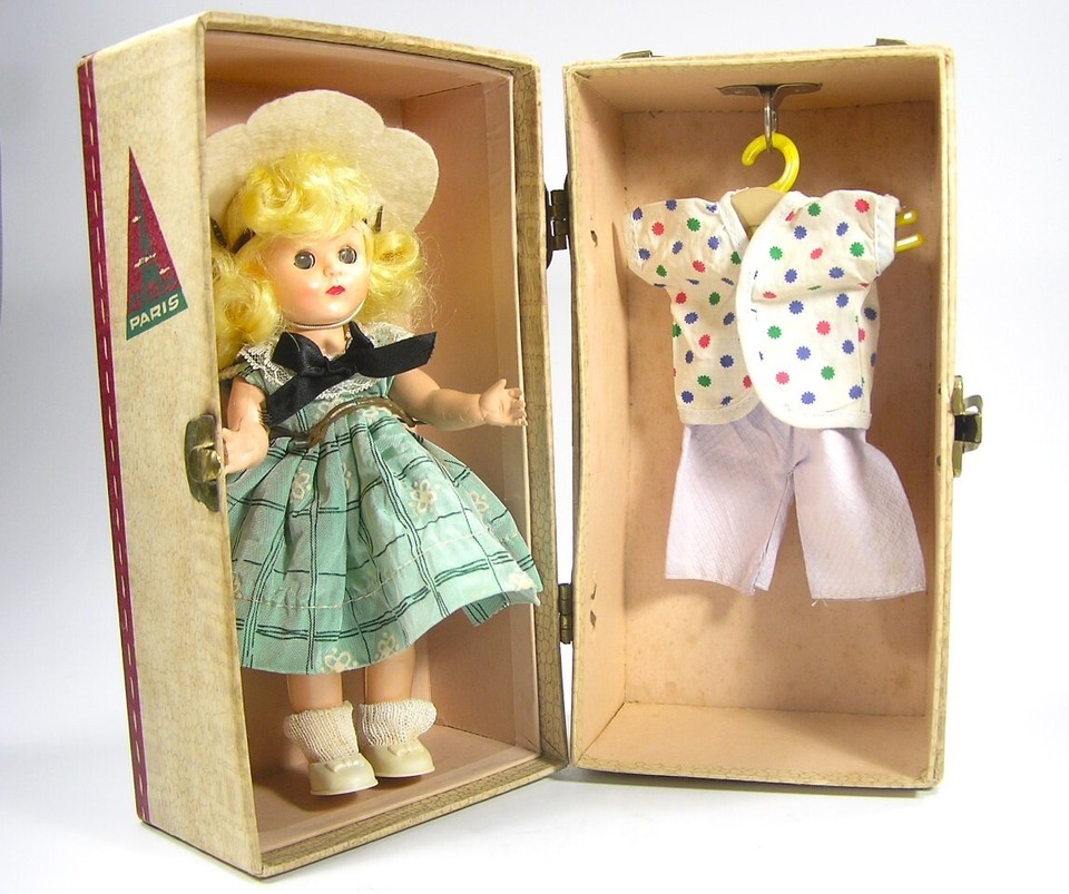 Vintage 1950's Mindy Doll With Clothes & Wardrobe Trunk #3398 Free ...
