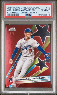 2024 Topps Cosmic Chrome Yoshinobu Yamamoto Starfractor RC RED 5/5 SSP ...