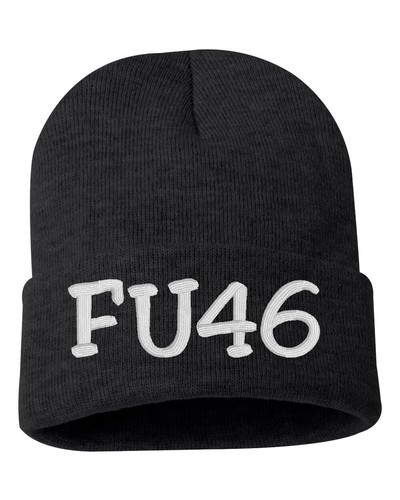 FU46 Embroidered Cuffed Beanie Hat, Embroidered Gift, Winter Hat | eBay