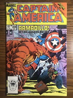CAPTAIN AMERICA 308 DIRECT 1ST APP ARMADILLO PAUL NEARY MARVEL 1985 ...