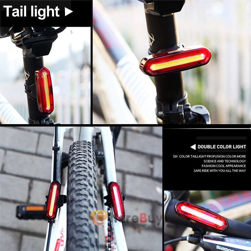 LED Bike Tail Light Rechargeable USB Bicycle Rear Cycling Warning Light ...