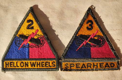 Original WWII 2nd/3rd US Army Armored Division Patches Hell on Wheels Spearhead | eBay