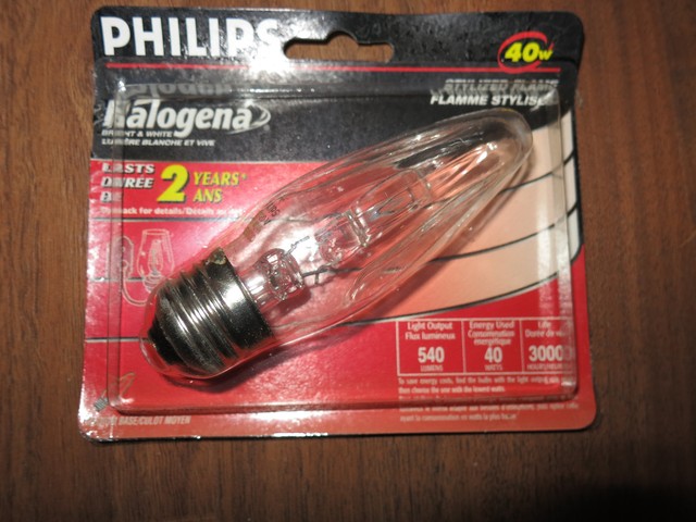 Philips 40w HALOGENA Dimmable Light Bulb Med Base F10.5 Stylized Flame ...