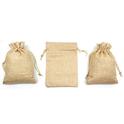 Wedding Favor Jute Hessian Drawstring Sack Small Natural Burlap Bags ...