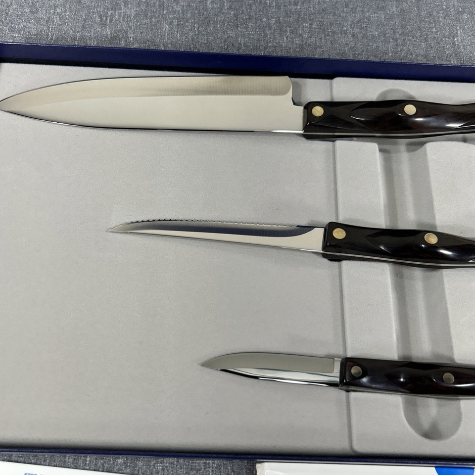 Cutco 3 Pc Knife set gift box 1827 Kitchen Classics 1720, 1721, 1728 ...