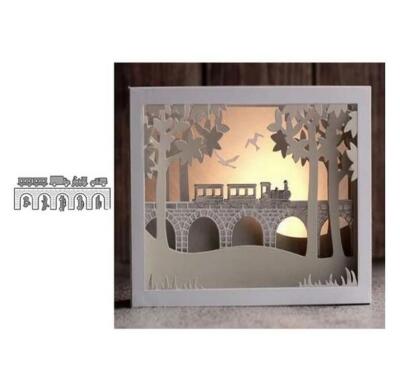 Train Car Bridge Pier Metal Cutting Dies Scrapbooking Craft Die Cut ...