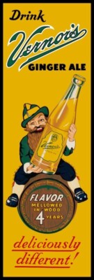 Drink Vernor's Ginger Ale NEW Sign 12x36" USA STEEL XL Size - 4 lbs | eBay