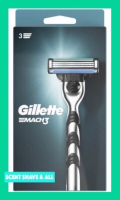 Gillette Mach 3 Razor Handle + 1 Shaving Blade Head New FAST FREE ...
