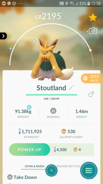 Shiny Stoutland ( Lillipup Evolution ) Trading Pokemon GO | eBay